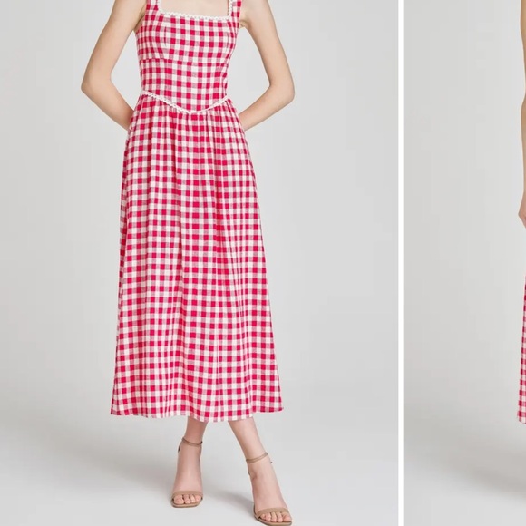 Wayf | Dresses | Wayf Gracie Gingham Linen Blend Midi Dress | Poshmark